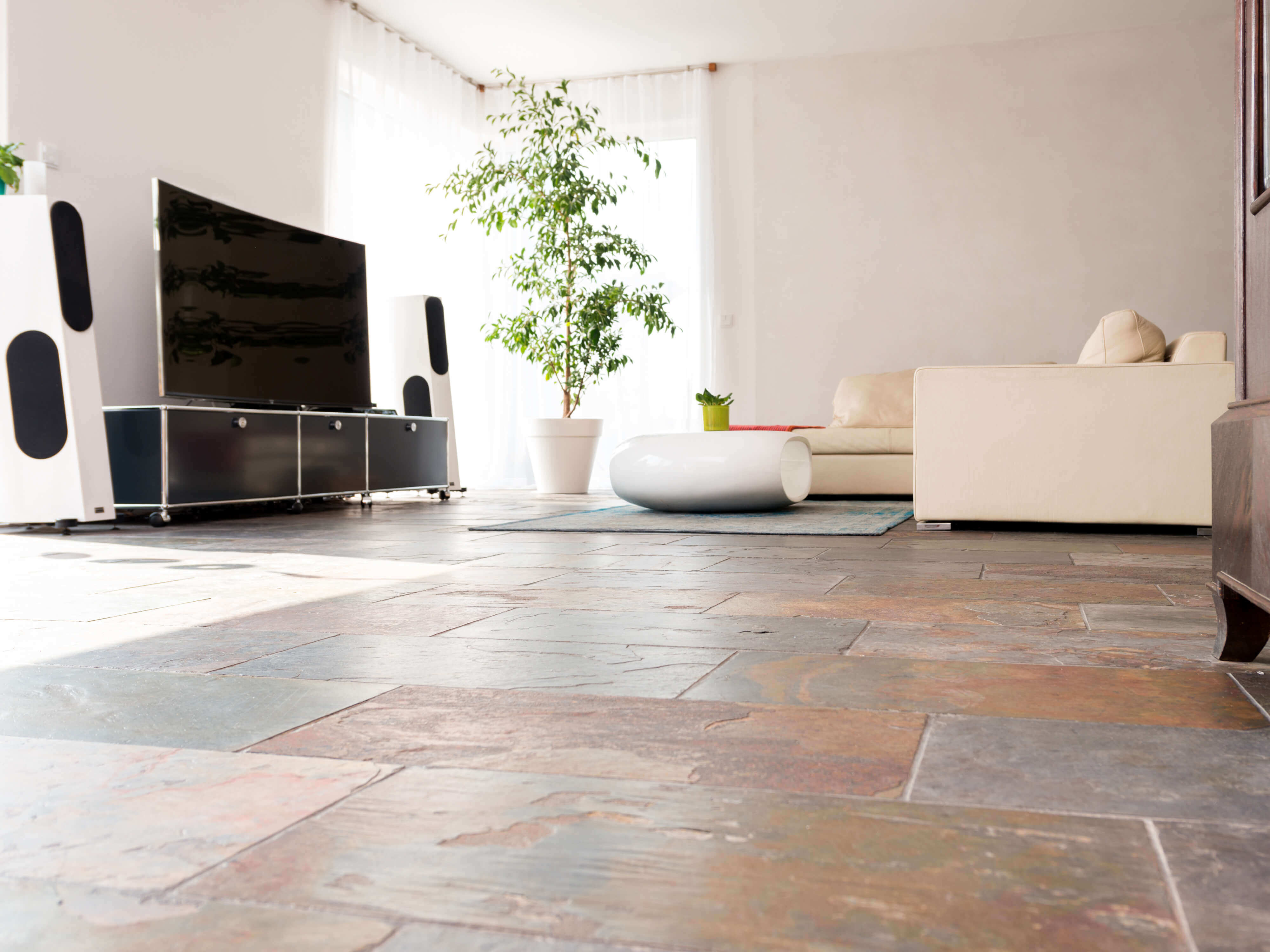 Carrelage Peacock Multicolor, en ardoise brute | stonenaturelle